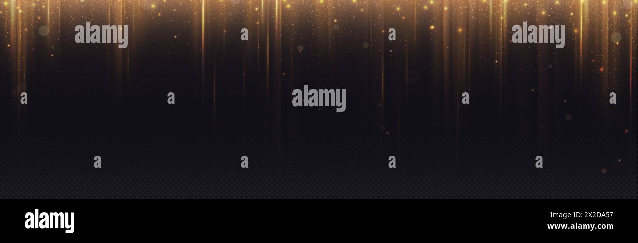 Vertical gold flare on black background. Abstract bg with golden glow ...