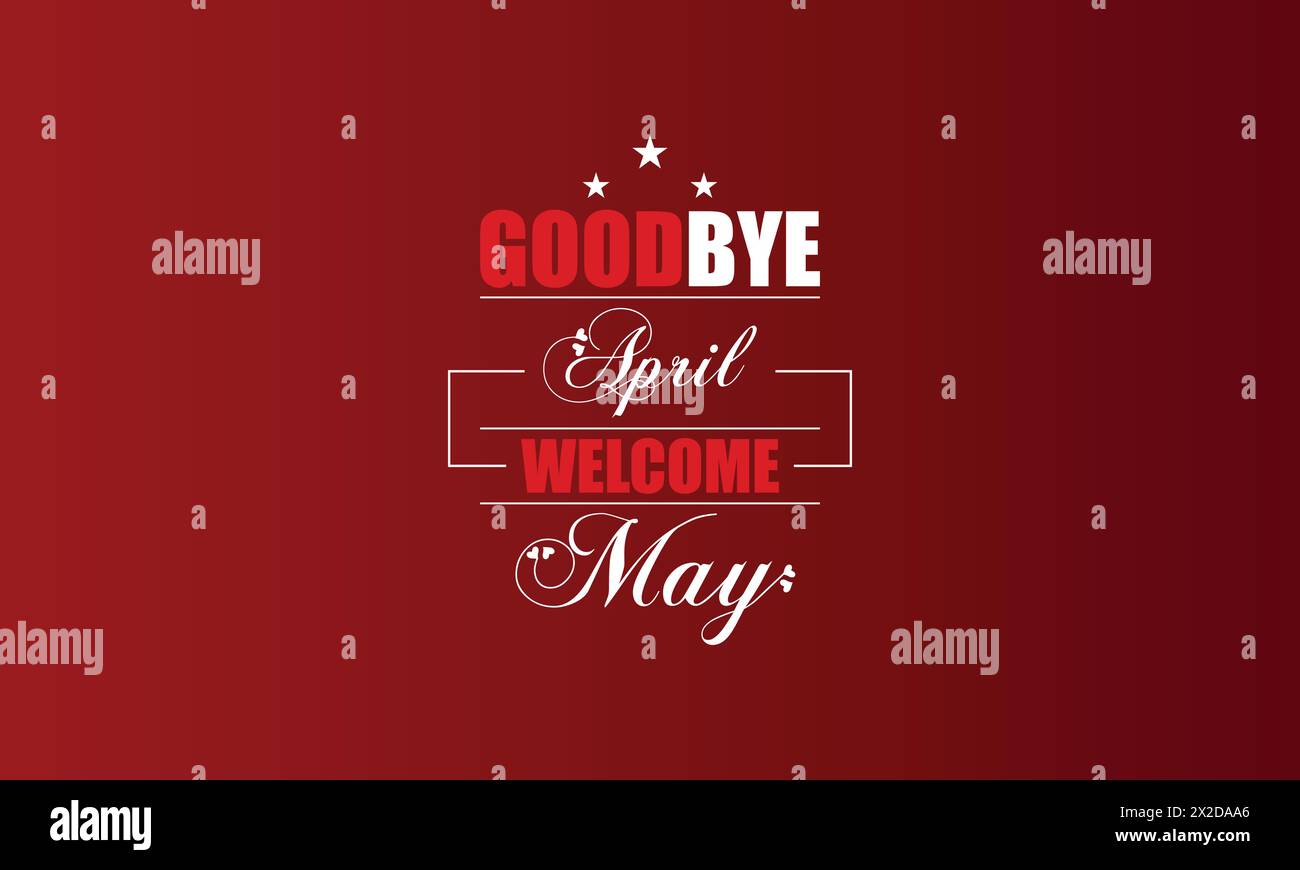 Spring Transition Saying Goodbye to April and Welcoming May with Text ...