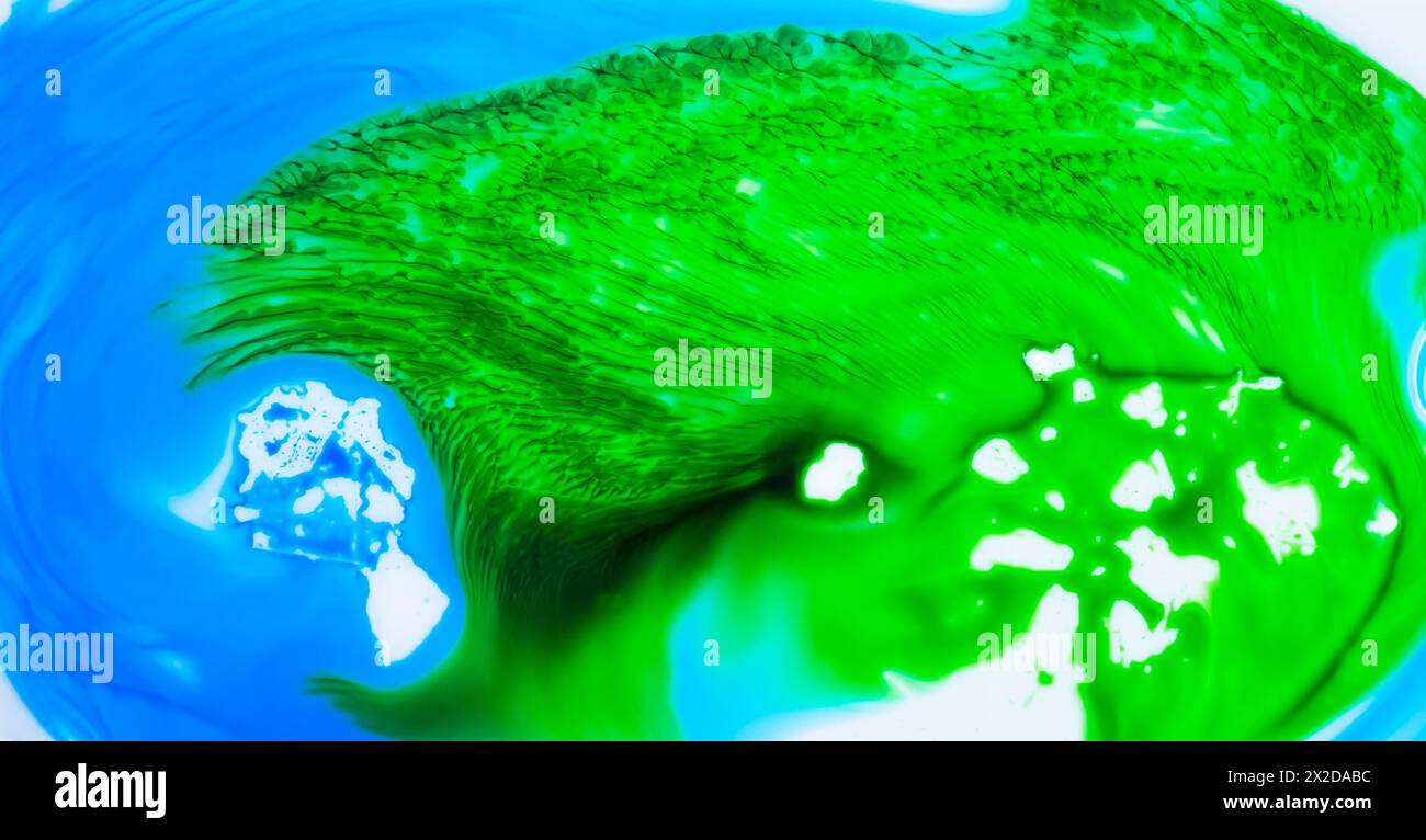liquid paints in slow blending flow. Beautiful abstraction of liquid ...