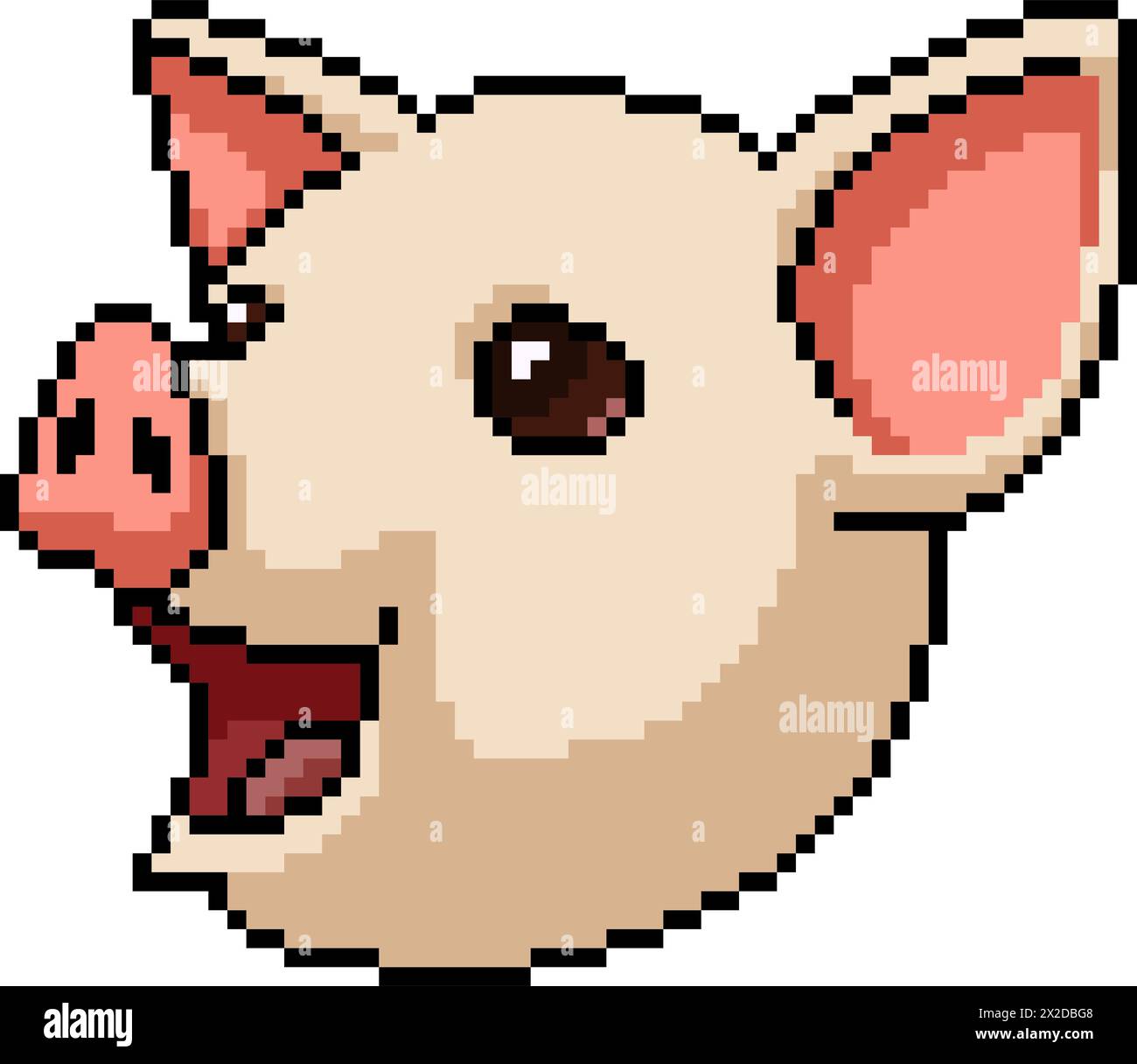 pixel art of baby pig head isolated background Stock Vector Image & Art ...