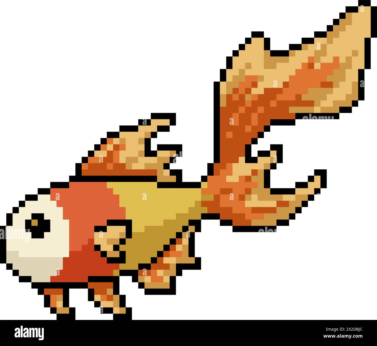 pixel art of beautiful fish swim isolated background Stock Vector Image ...