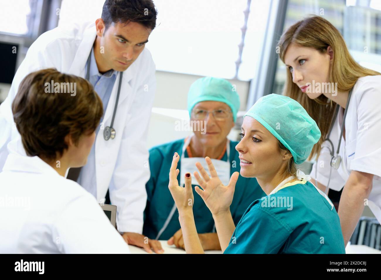 Surgeons, medical meeting, clinical session, Onkologikoa Hospital ...