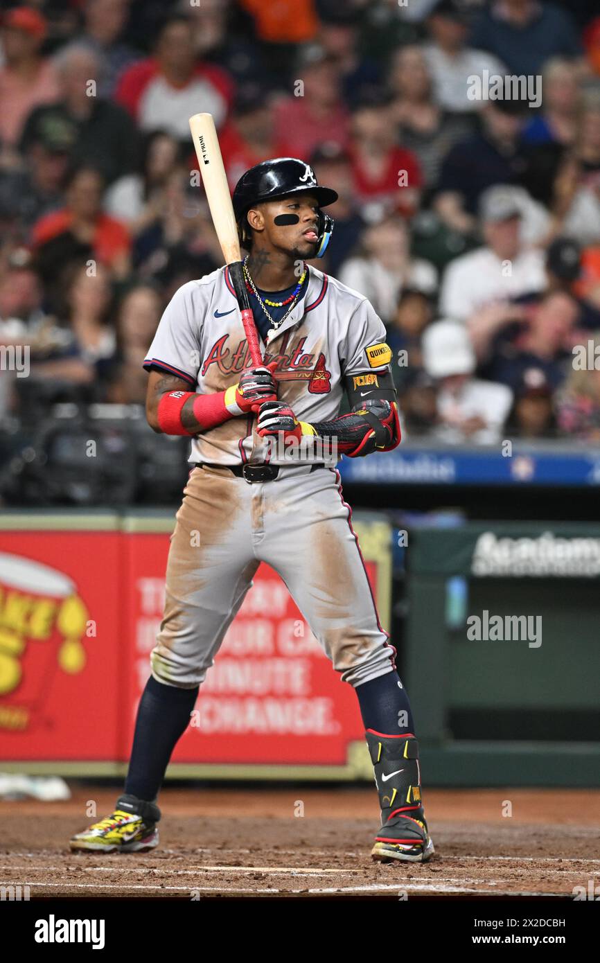 Atlanta Braves outfielder RONALD ACU„A JR. (13) bats in the top of the third inning during the ...