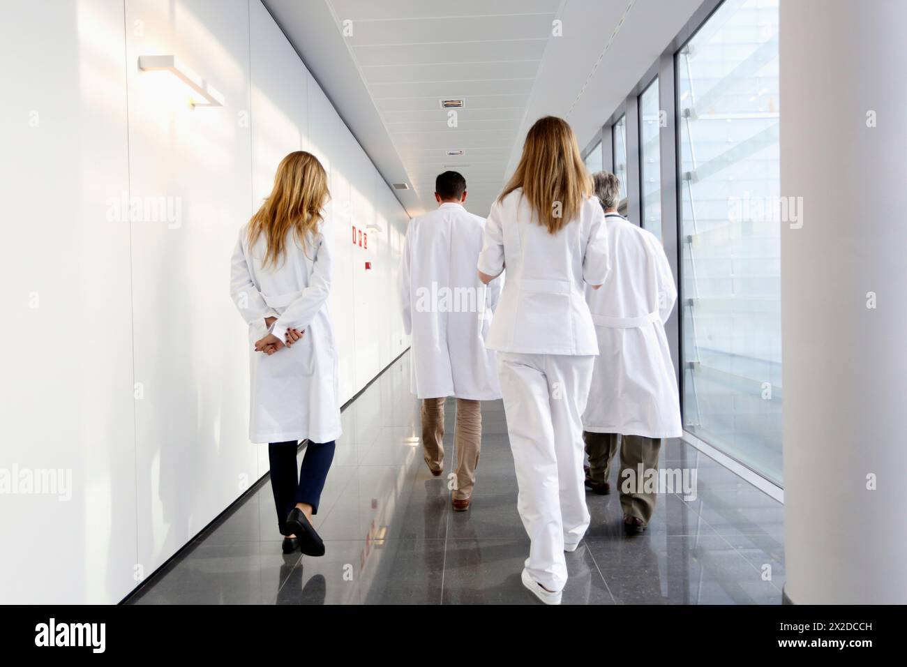Doctors and nurses walking in corridor, Onkologikoa Hospital, Oncology ...