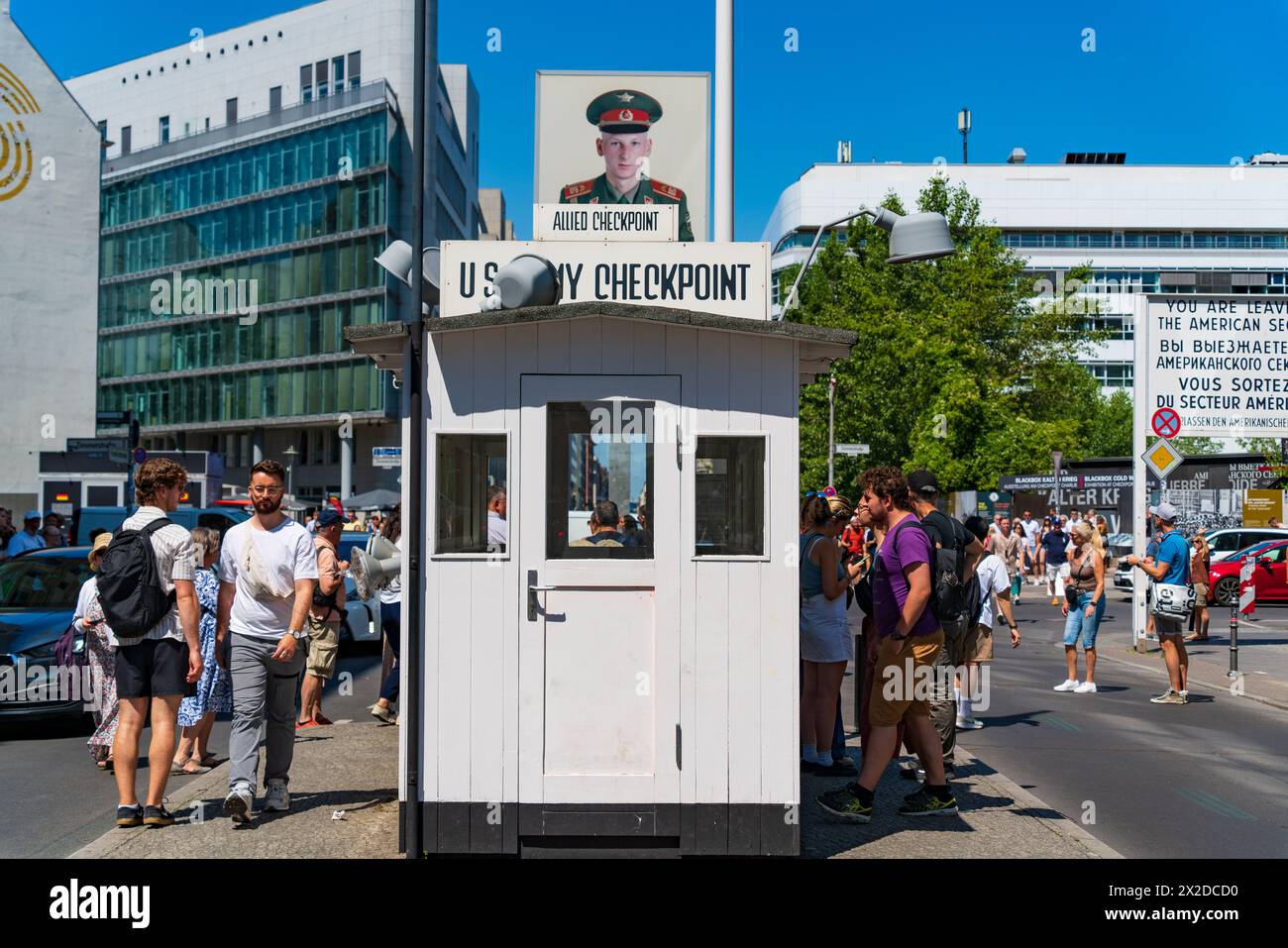 Checkpoint Charlie, a symbol of Cold War in Berlin, Germany Stock Photo ...