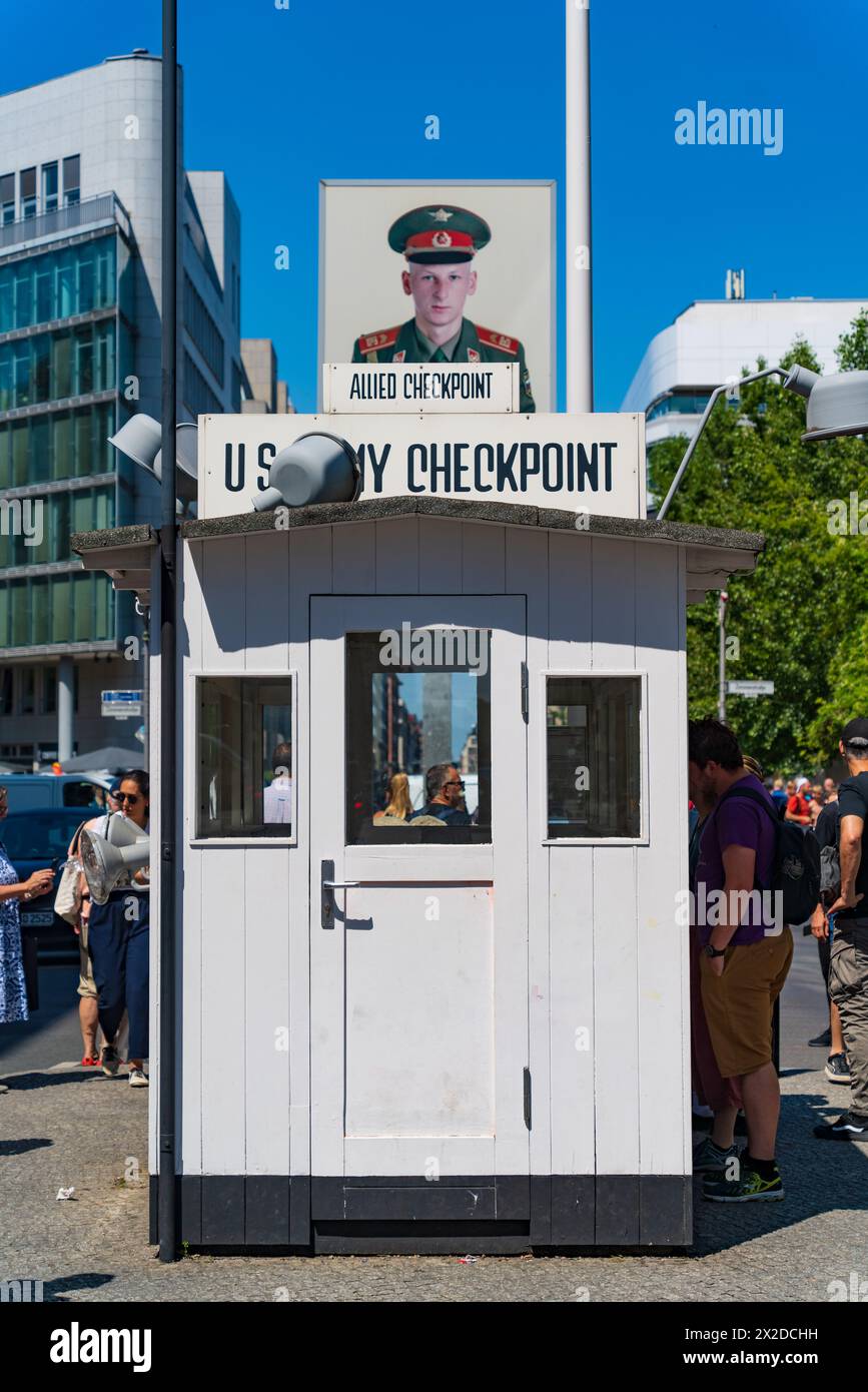 Checkpoint Charlie, a symbol of Cold War in Berlin, Germany Stock Photo ...