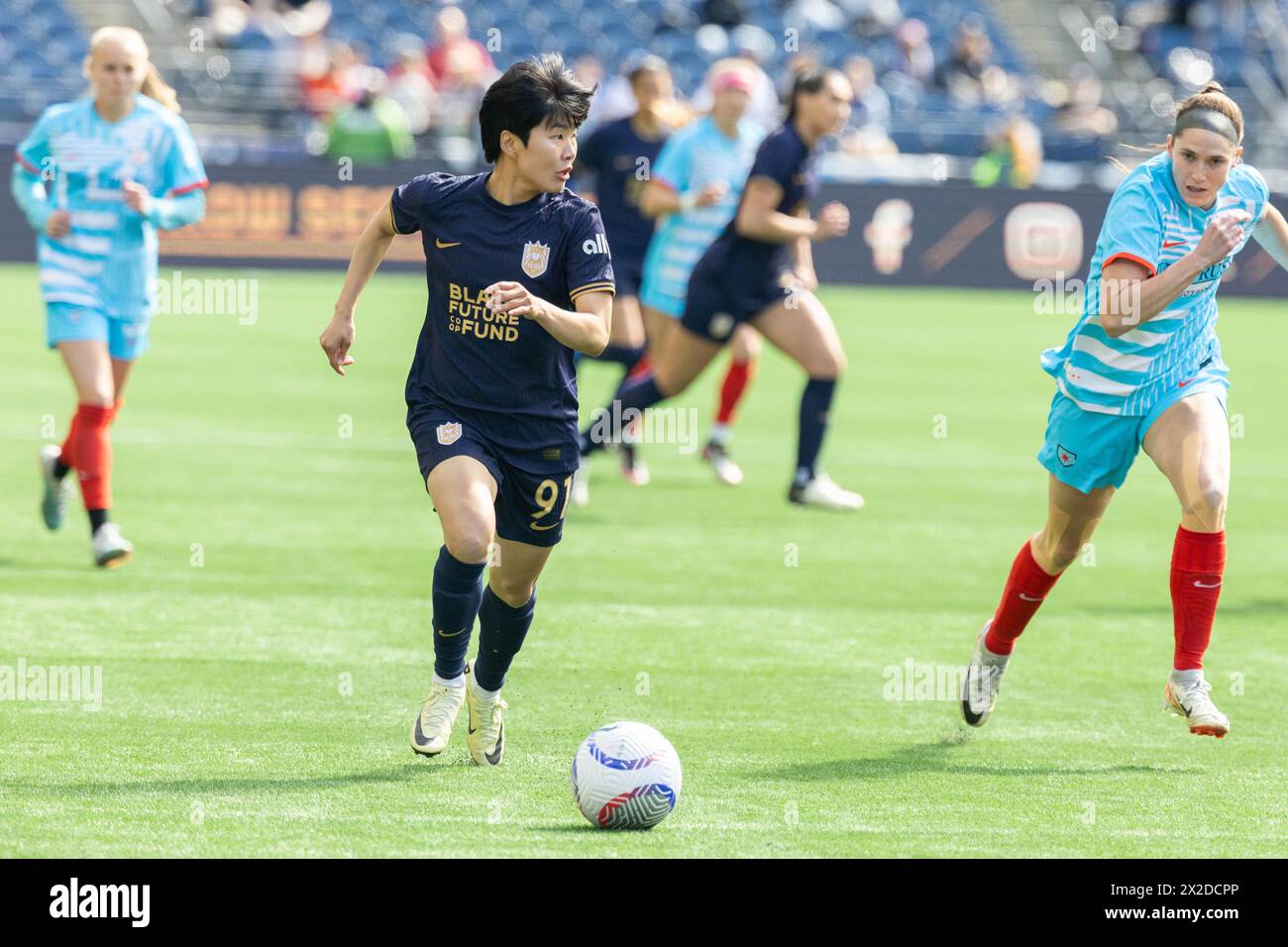 Seattle, Washington, USA. 21st Apr, 2024. Reign player JI SO-YUM ...