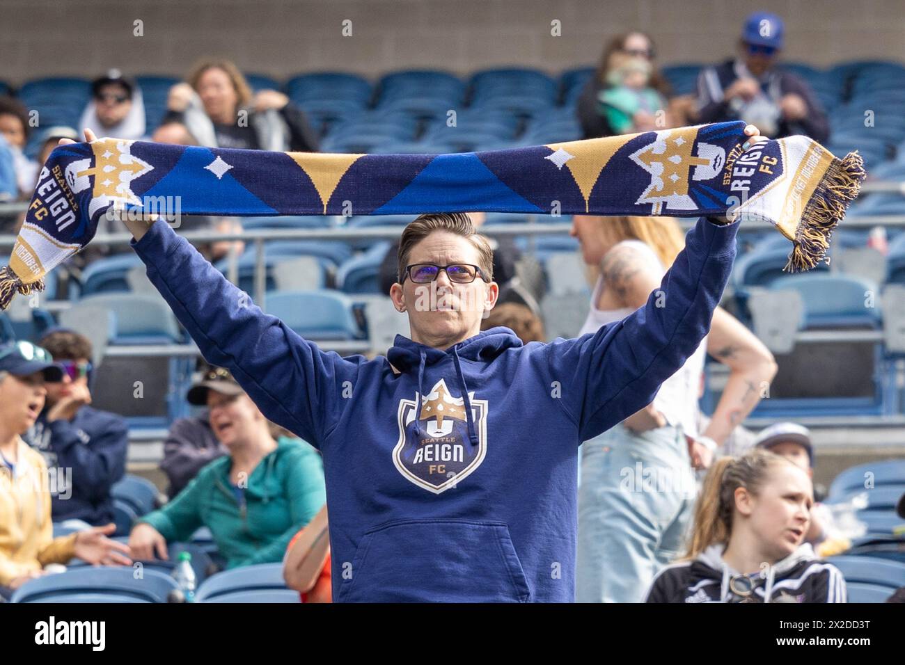 Seattle, Washington, USA. 21st Apr, 2024. Reign FANS cheer on the Reign ...