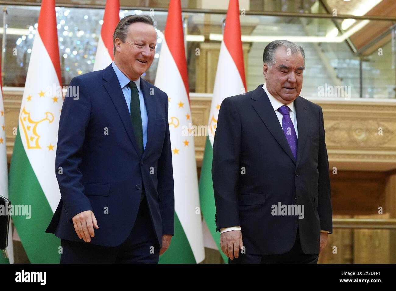 Foreign Secretary Lord David Cameron meets Tajikistan President Emomali ...