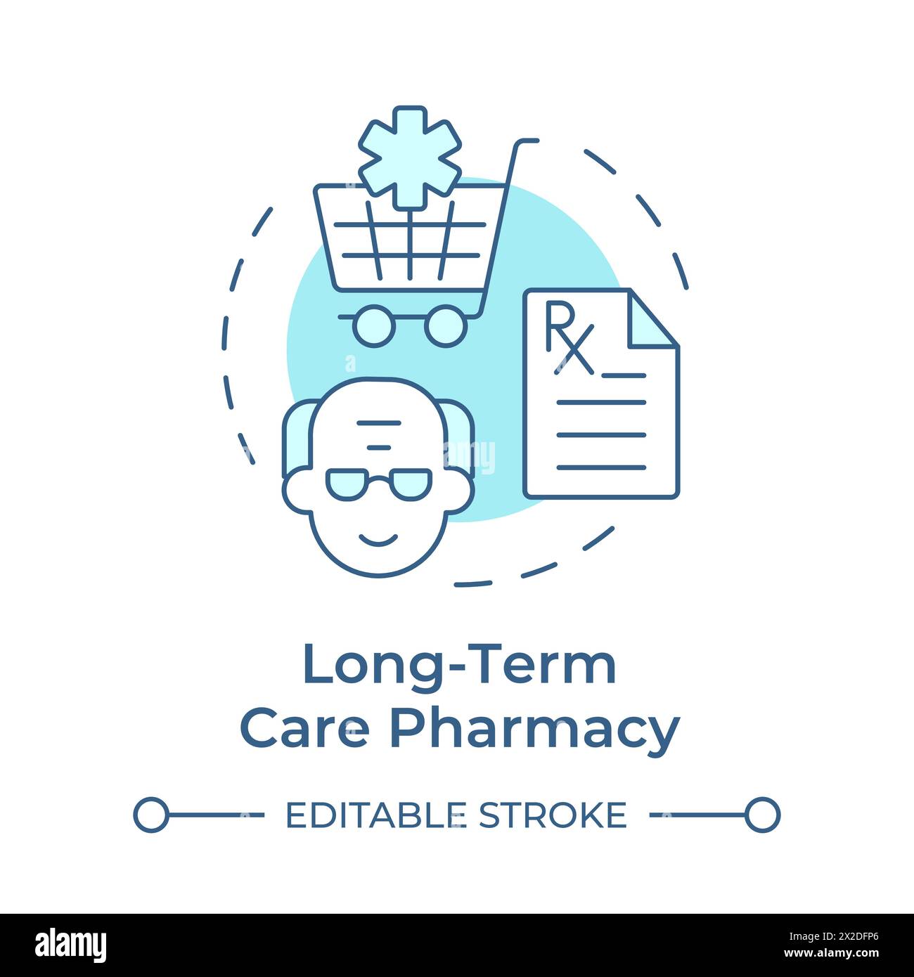 Long-term care pharmacy soft blue concept icon Stock Vector Image & Art ...