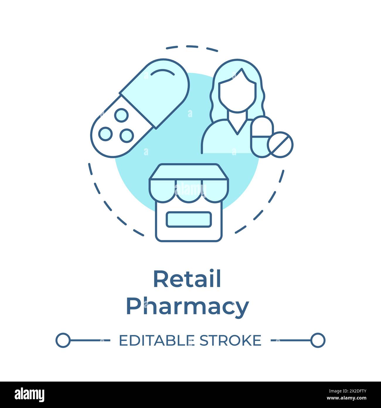 Retail pharmacy soft blue concept icon Stock Vector Image & Art - Alamy
