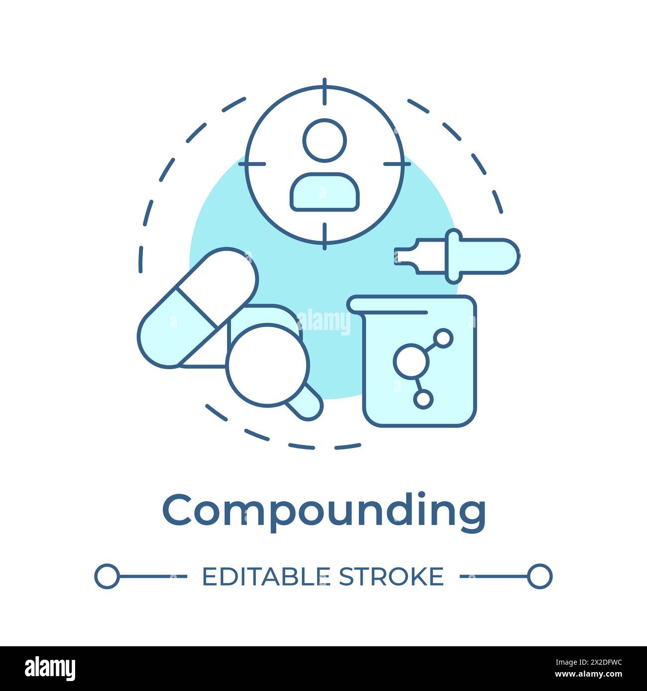 Compounding soft blue concept icon Stock Vector Image & Art - Alamy