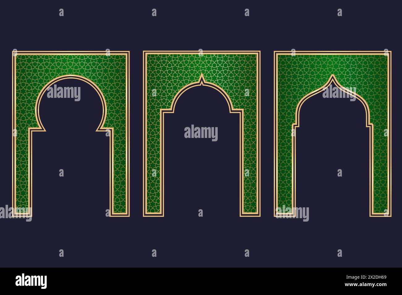 Ramadan Islamic arch frame with ornament. Vector Muslim traditional ...