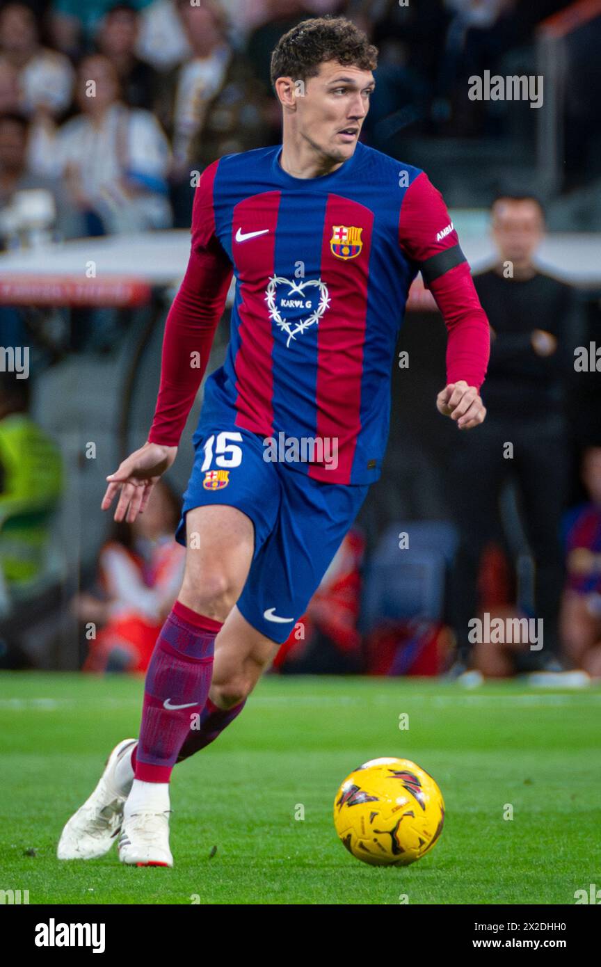 Madrid, Spain. 21st Apr, 2024. Andreas Christensen of FC Barcelona seen ...