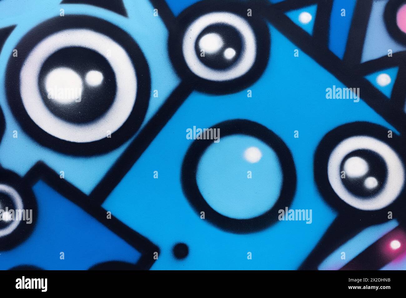 Paint on Canvas: Abstract Pattern in Blue and Round Forms - Background ...