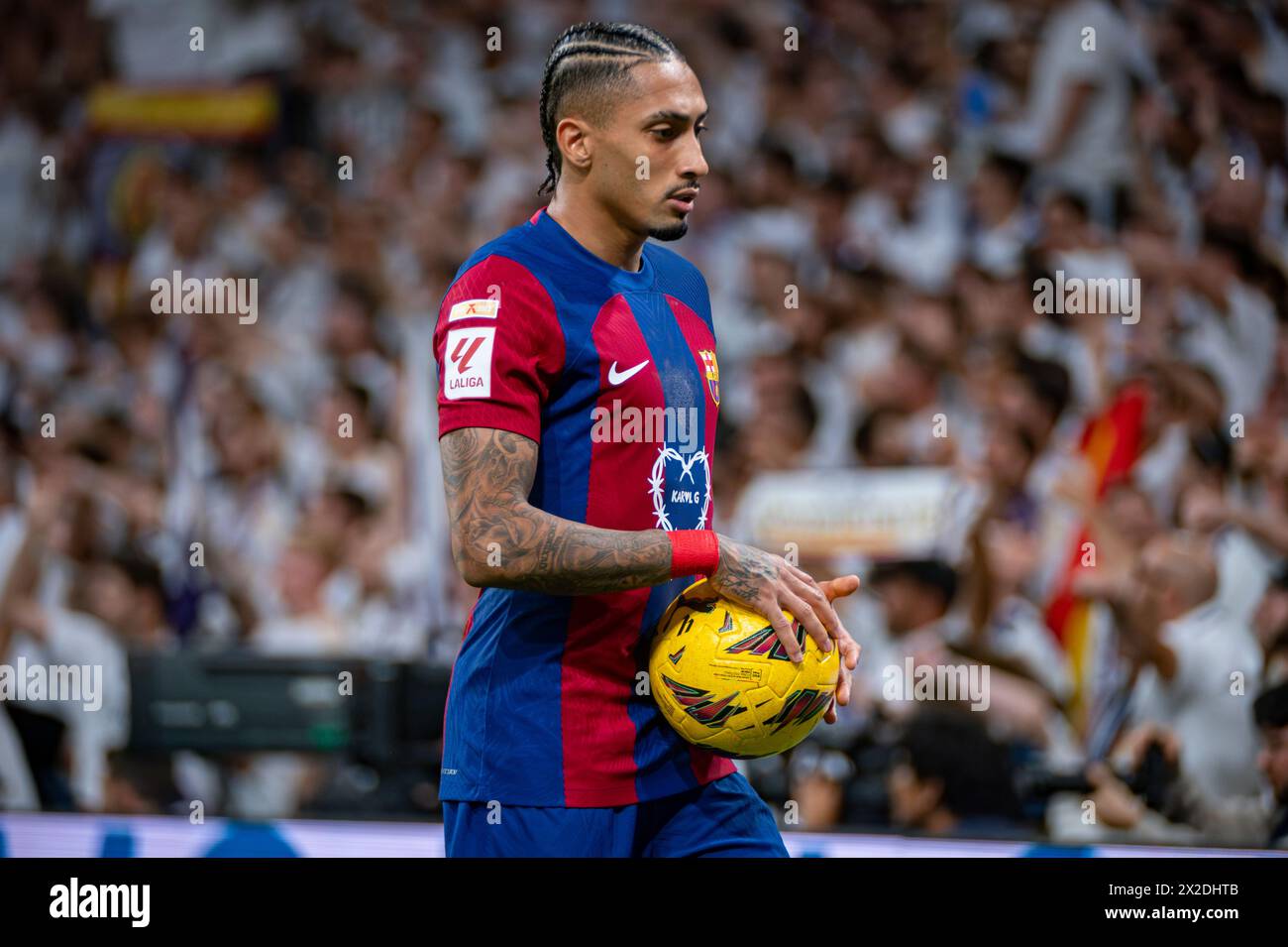 Madrid, Spain. 21st Apr, 2024. Raphael Dias Belloli (Raphinha) of FC Barcelona seen during the ...