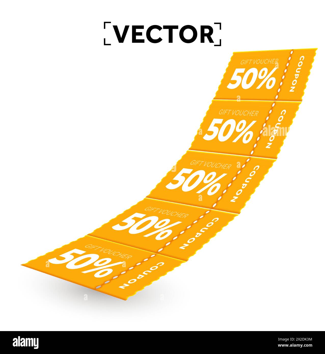 3d gift voucher coupons with percentage off, coupon code, isolated on ...