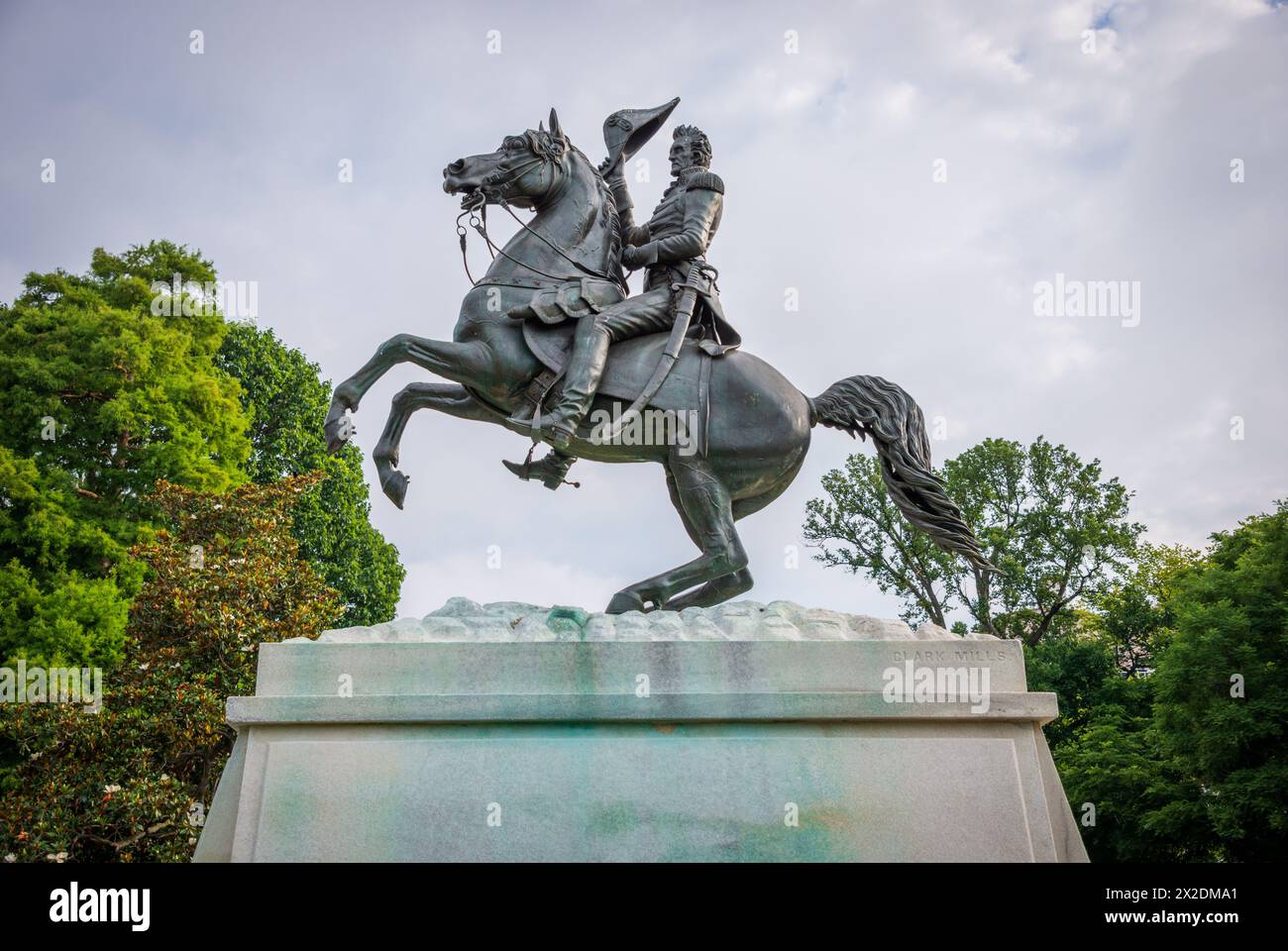 Clark Mills' equestrian statue of President Andrew Jackson in Lafayette ...