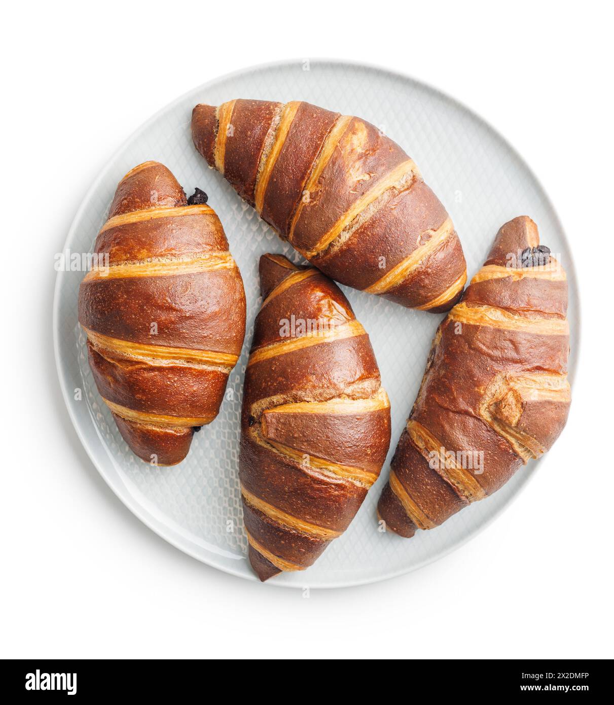Plate homemade croissants filled Cut Out Stock Images & Pictures - Alamy