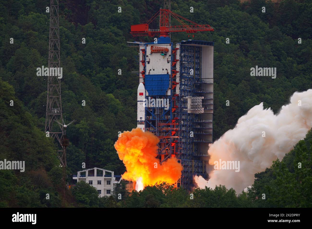 Beijing, China. 21st Apr, 2024. A Long March-2D carrier rocket carrying ...
