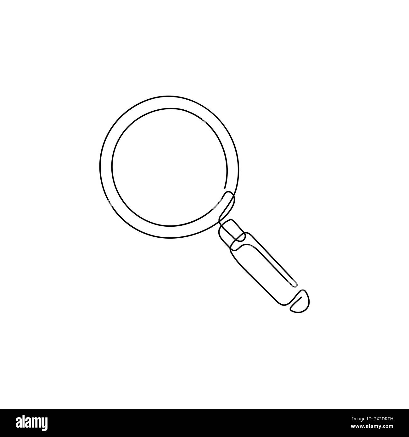 One line continuous screen magnifier, concept symbol. Internet search ...