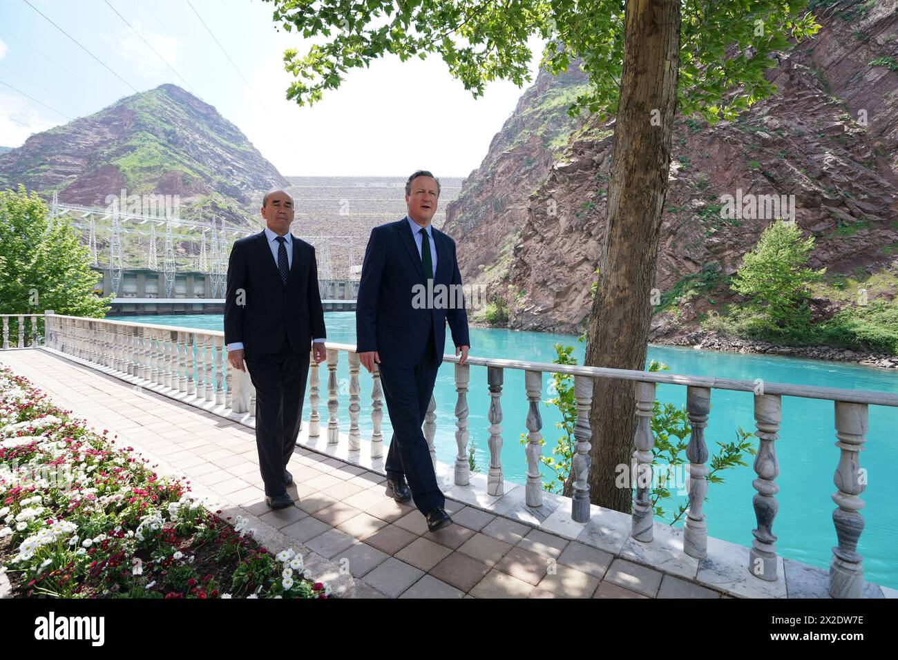 Foreign Secretary Lord David Cameron (right) walks with the Deputy ...