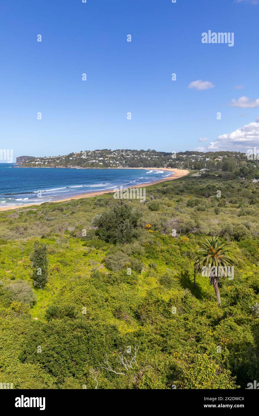 Palm Beach Sydney, view of Palm Beach suburb from Barrenjoey headland ...