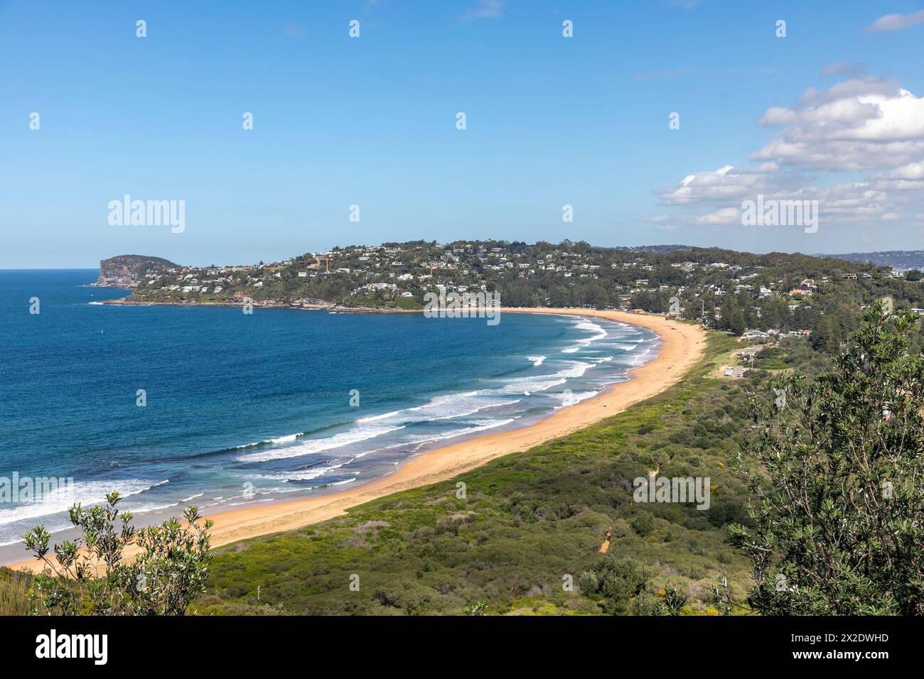 Palm Beach Sydney, view of Palm Beach suburb from Barrenjoey headland ...