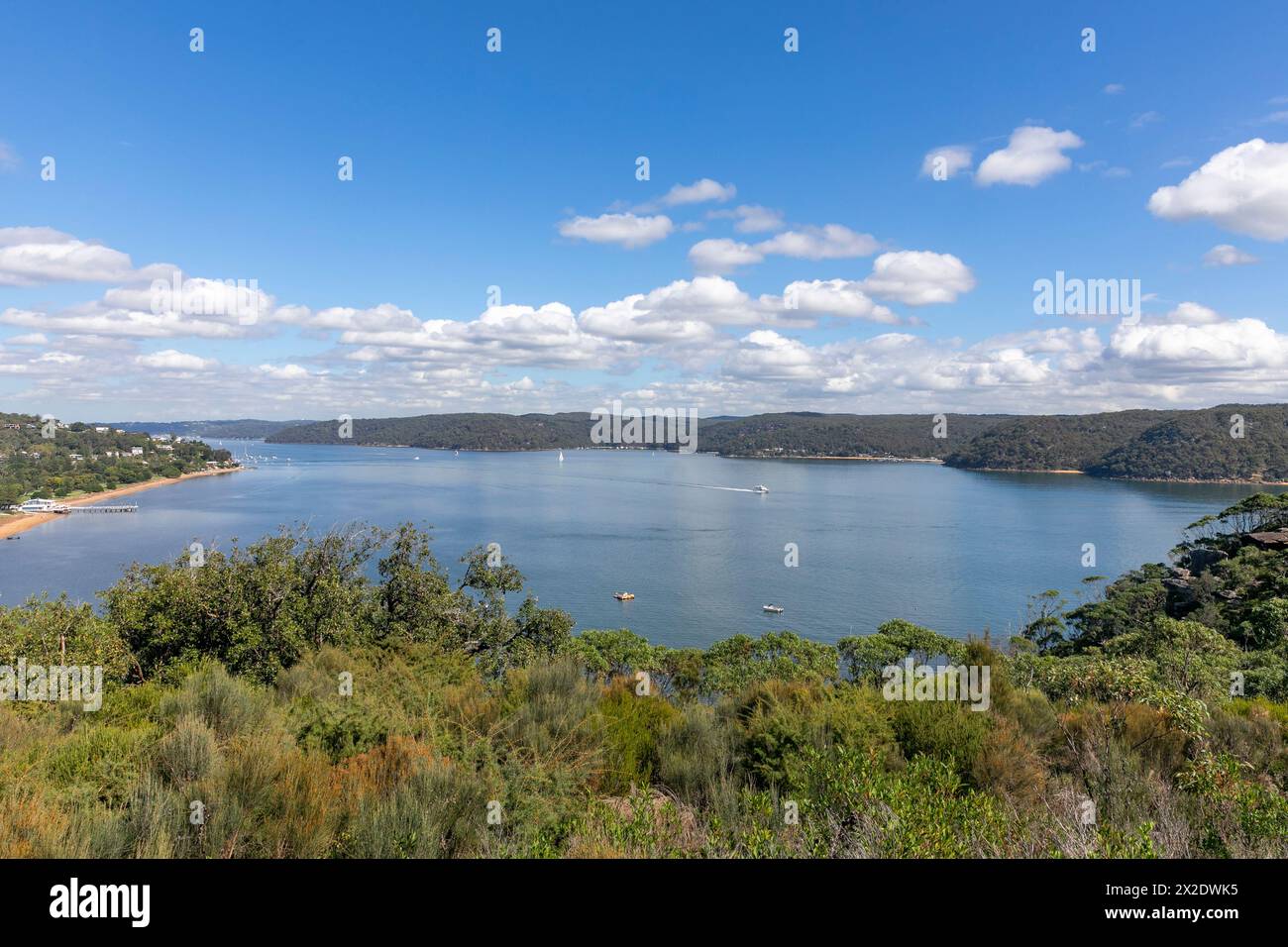 Pittwater Bay on Sydney northern beaches, Station beach to the left ...
