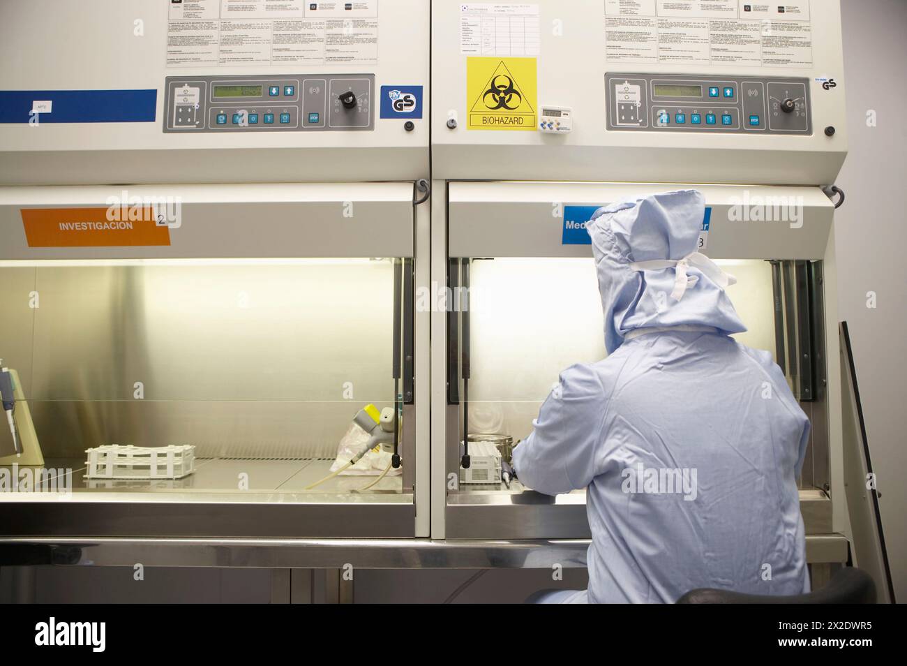 Biological safety cabinet. Production room, grade B. Clean room ...