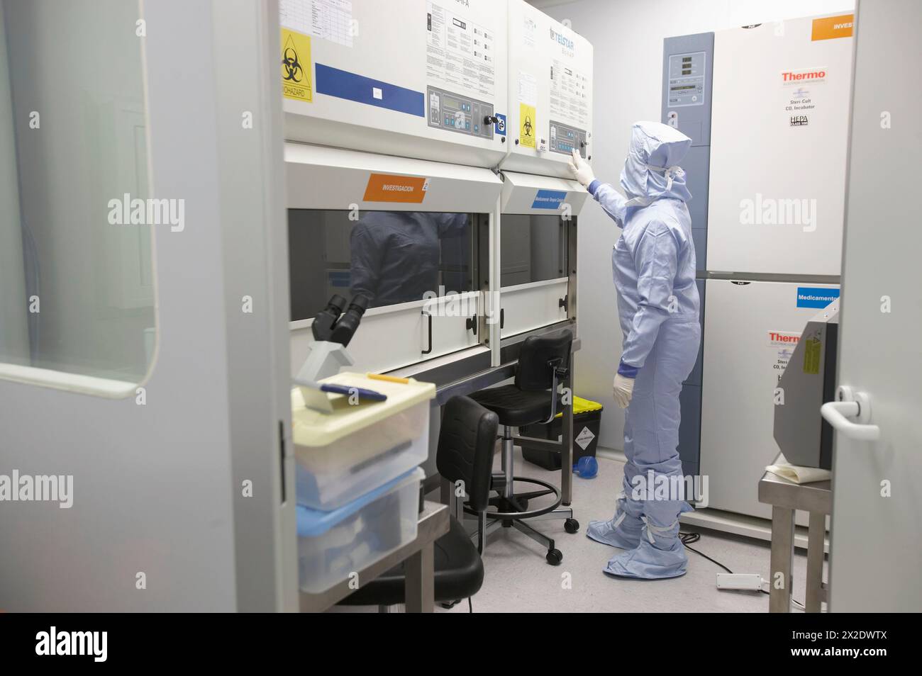 Biological safety cabinet. Production room, grade B. Clean room ...