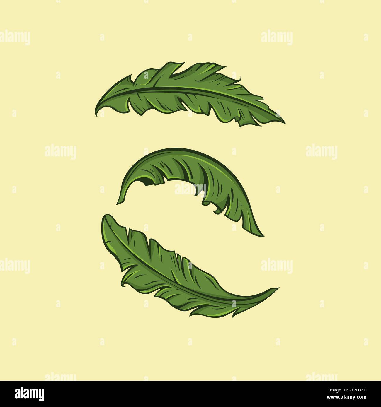 Banana Leaf vector illustration Icon Set. Nature Leaf Vector Stock ...