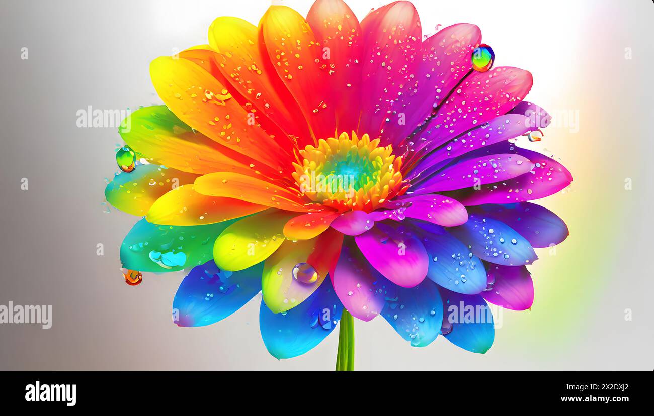 Flower with rainbow colors Stock Photo - Alamy