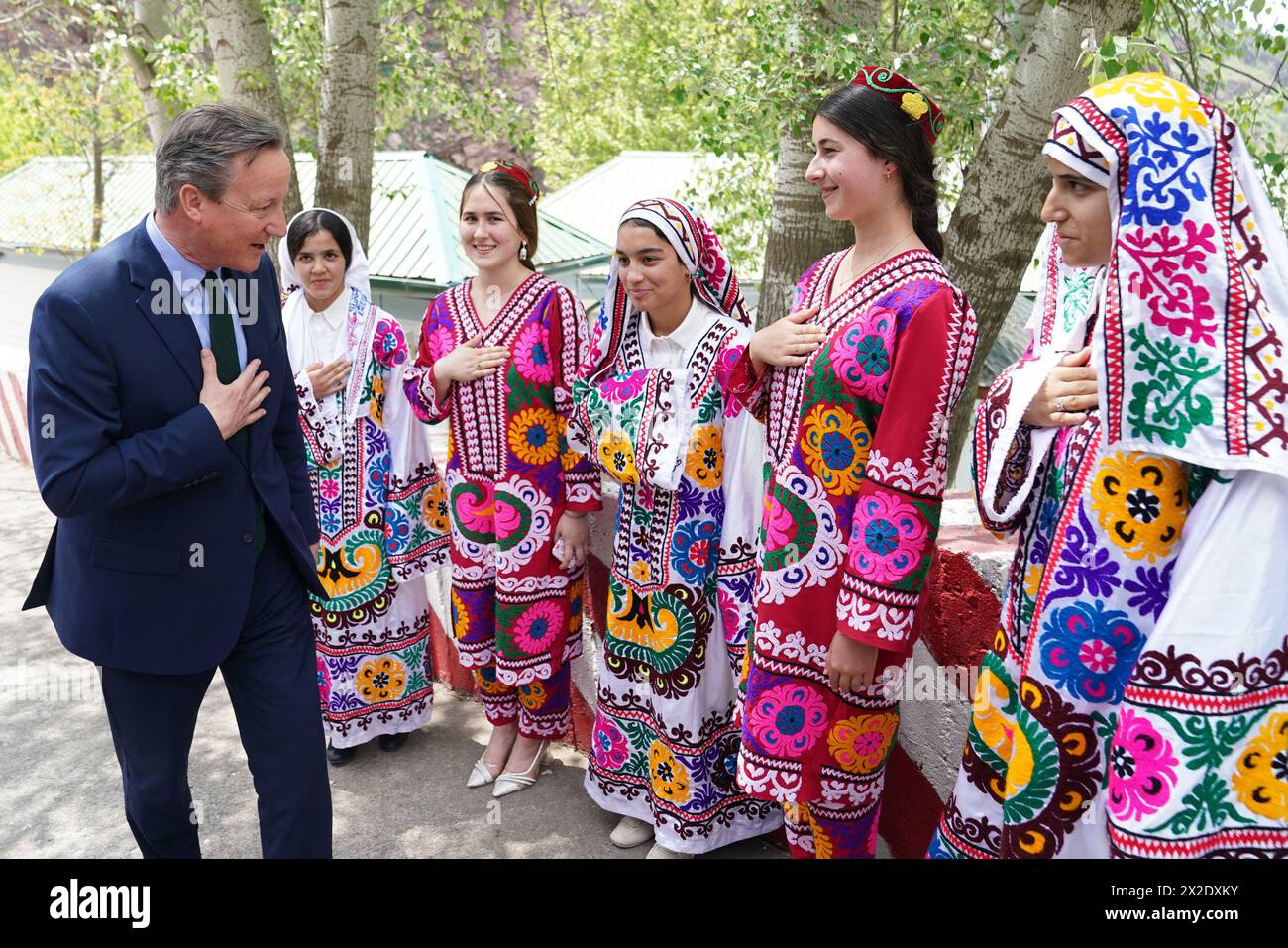 Foreign Secretary Lord David Cameron, meets local women at the Nurek ...