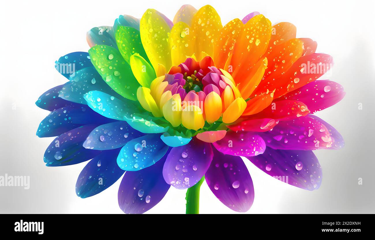 Flower with rainbow colors Stock Photo - Alamy