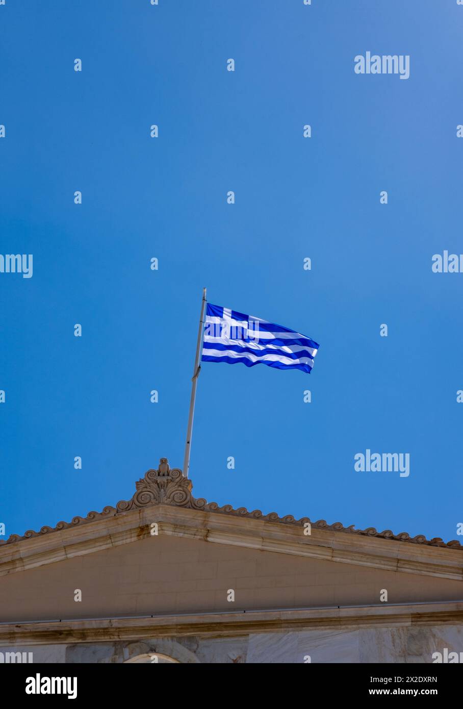 Greek building flying flag hi-res stock photography and images - Alamy