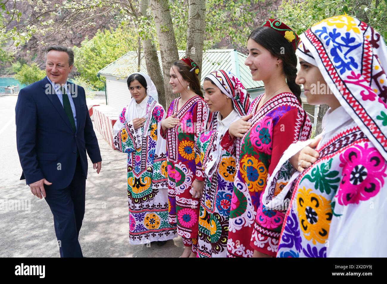Foreign Secretary Lord David Cameron, meets local women at the Nurek ...