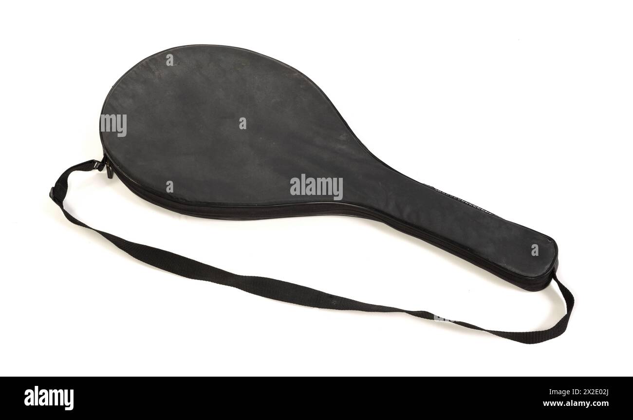 Old tennis racket cover isolated on white background Stock Photo - Alamy