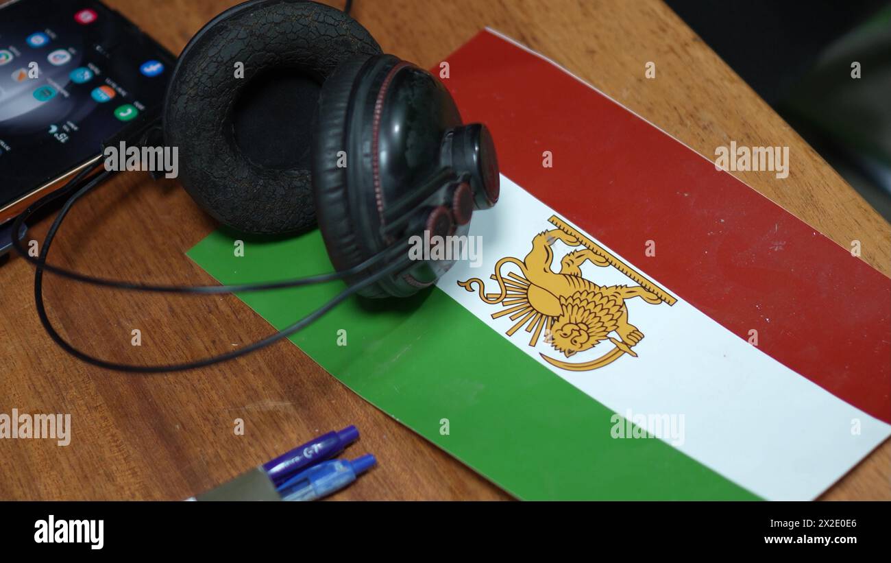 The flag of the Imperial State of Iran used during the Pahlavi Dynasty ...