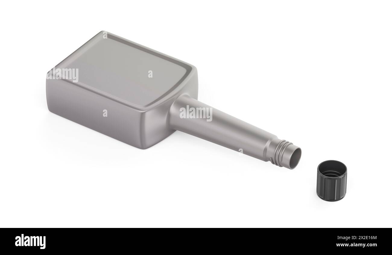 Empty grey plastic bottle for automotive fuel additive Stock Photo - Alamy
