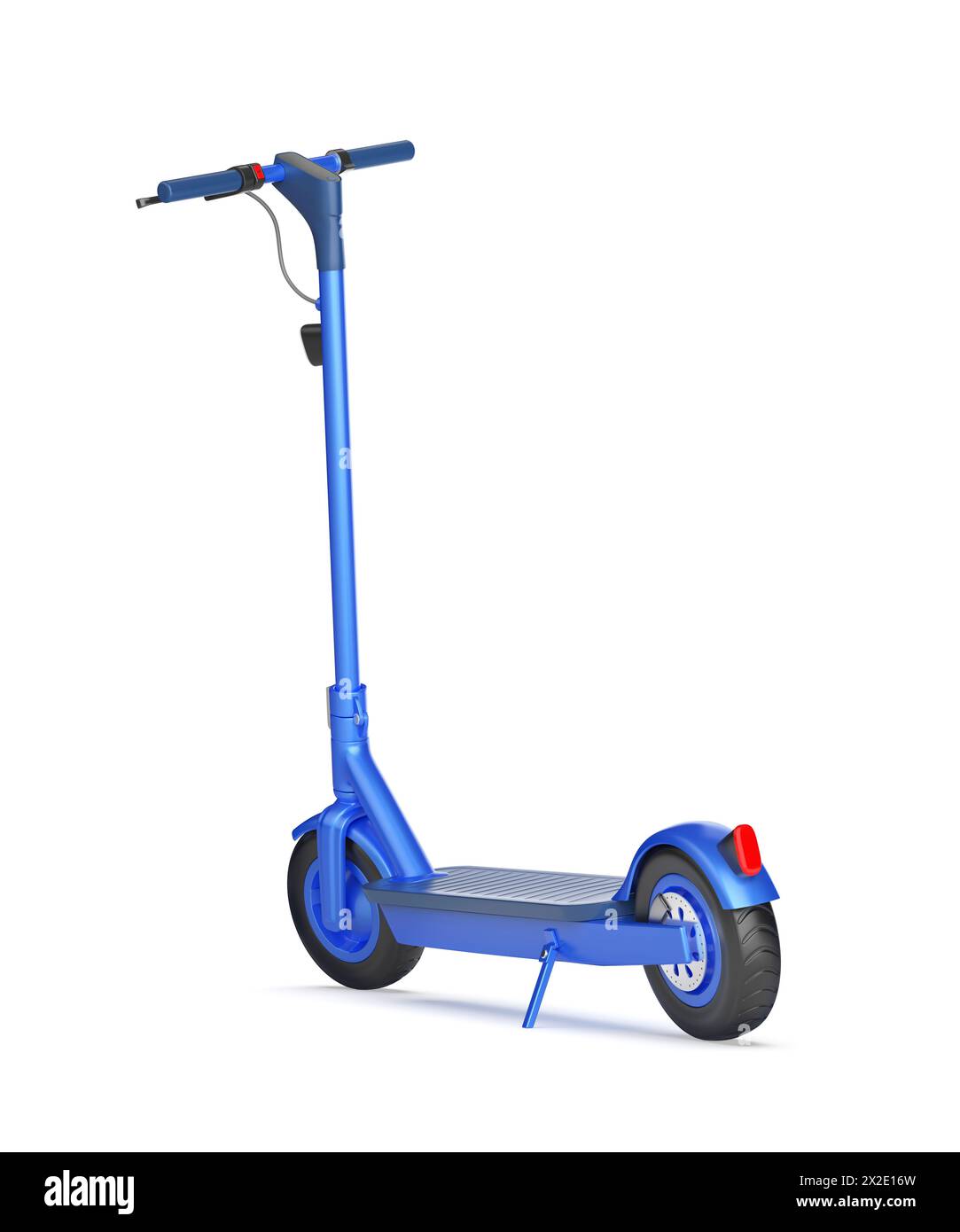 Modern blue electric scooter on white background Stock Photo - Alamy