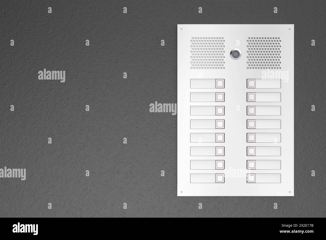 Apartments intercom panel on grey wall Stock Photo - Alamy
