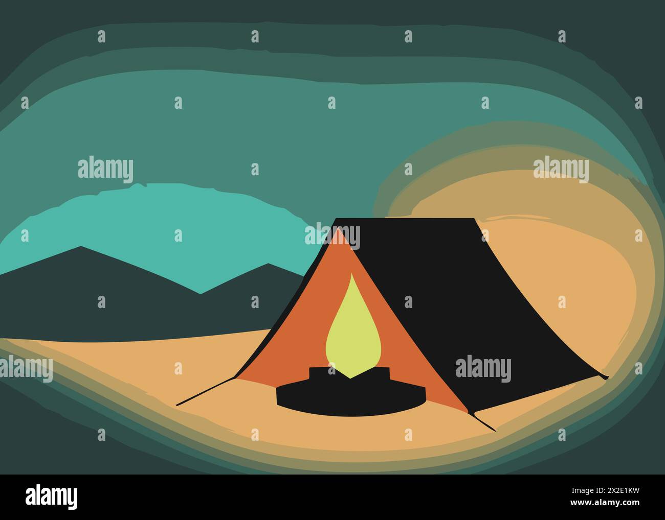 Desert campsite Stock Vector Images - Alamy