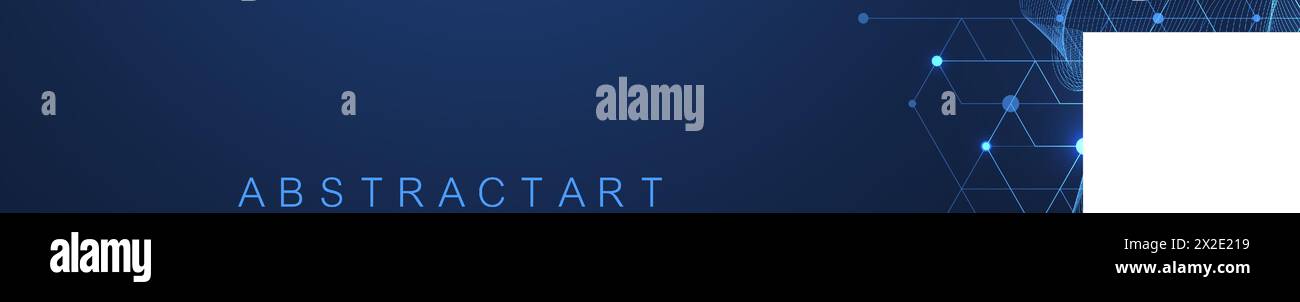 Technology abstract lines and dots connect background with hexagons ...