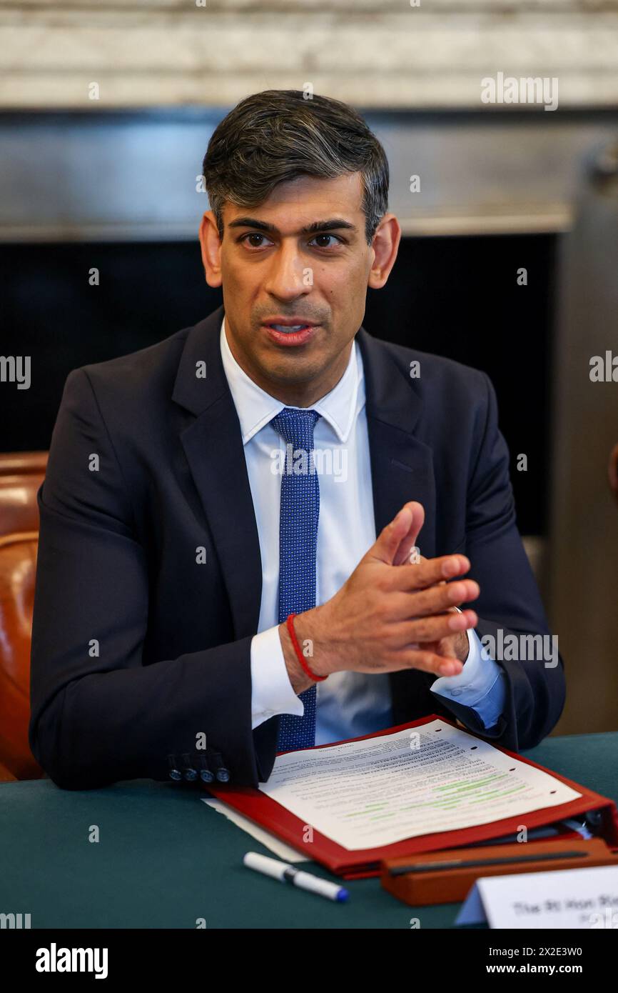 Prime Minister Rishi Sunak holds an Illegal Migration Operations Committee meeting in Downing ...