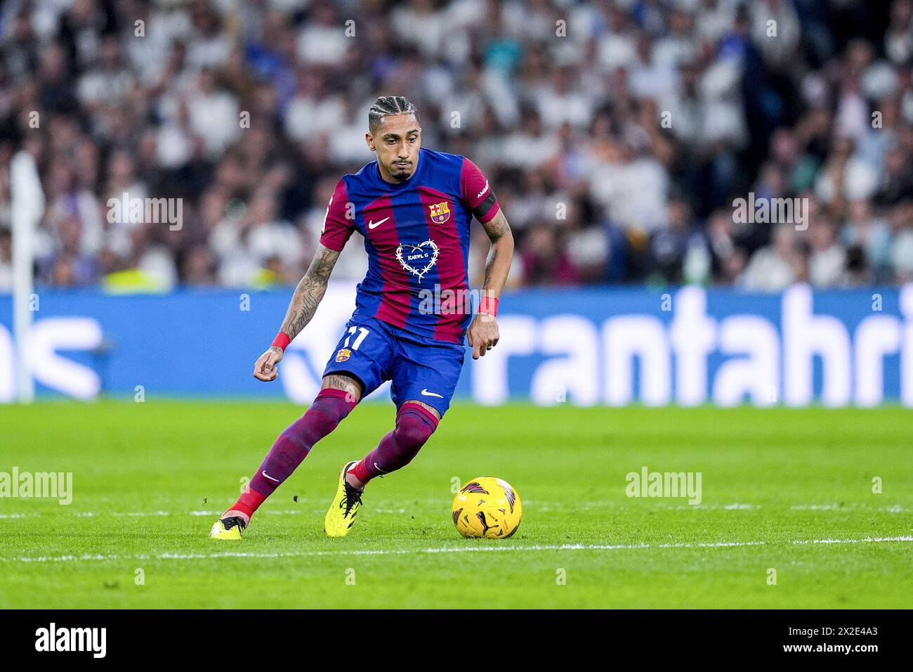 Raphinha of FC Barcelona during the Spanish championship La Liga football match between Real ...