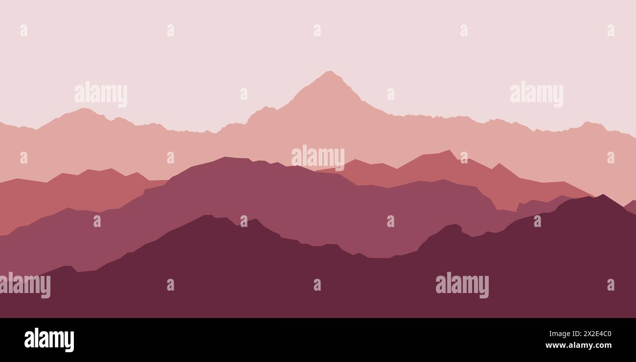 Mountain Vector Art. Sunset is behind the mountains. Background for ...