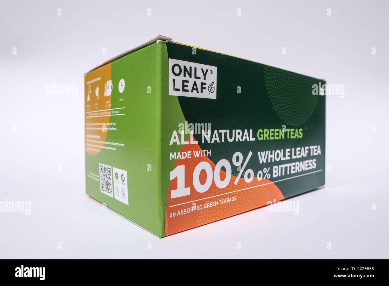 Box of 20 assorted tea bags in a box with dark green label. Green tea ...