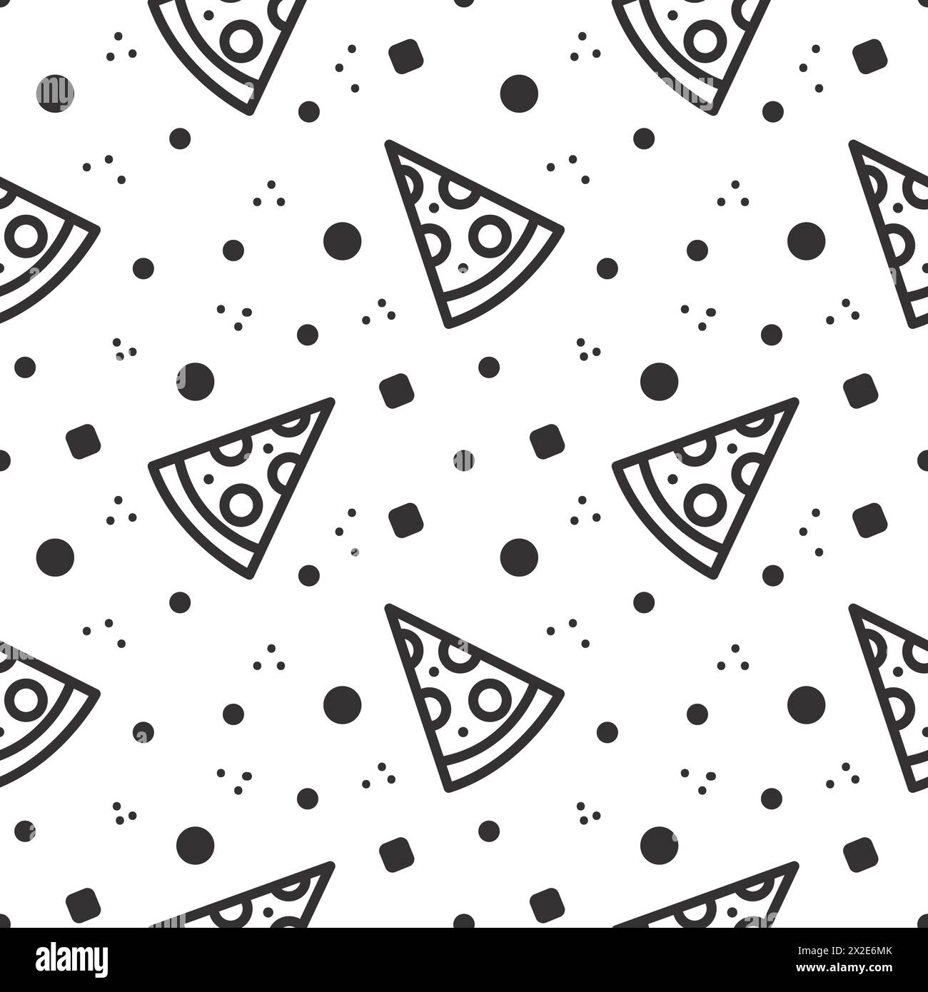 Pizza seamless pattern. For packaging, menu design, interior decorating ...