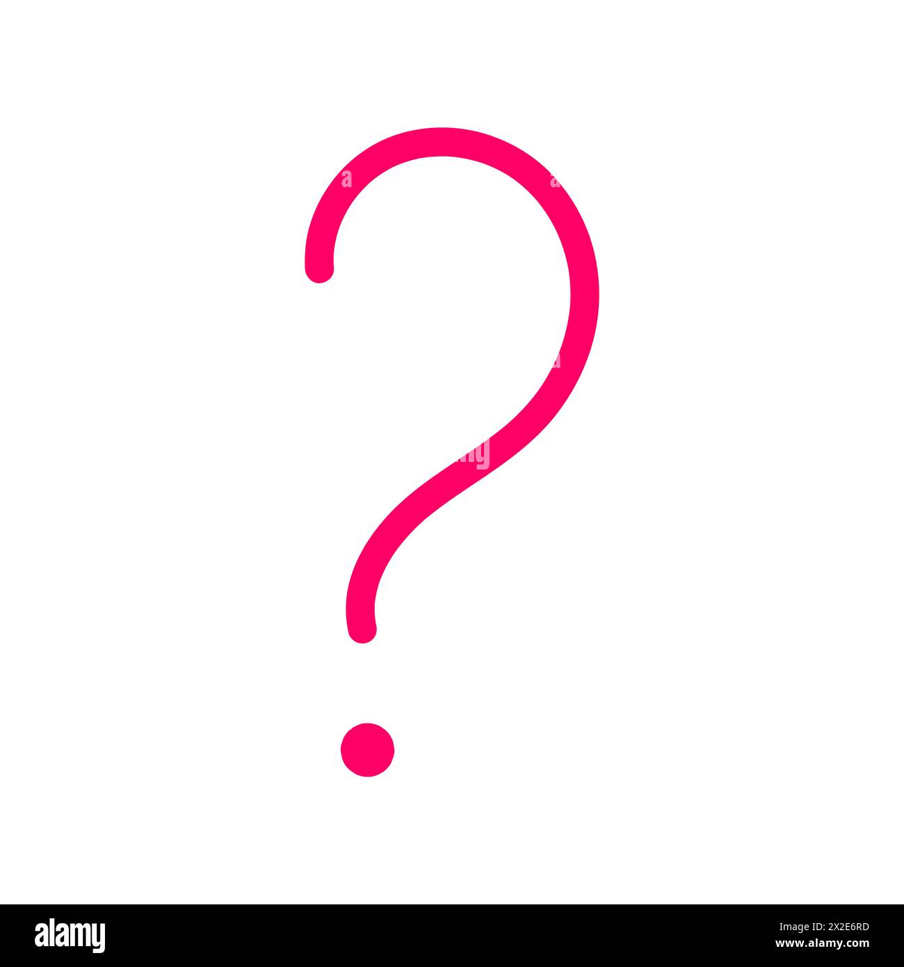 Question Mark red color hand drawn doodle. Flat vector illustration ...